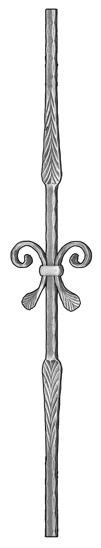 Forged steel baluster, hammared on angles B7401 - Grande Forge